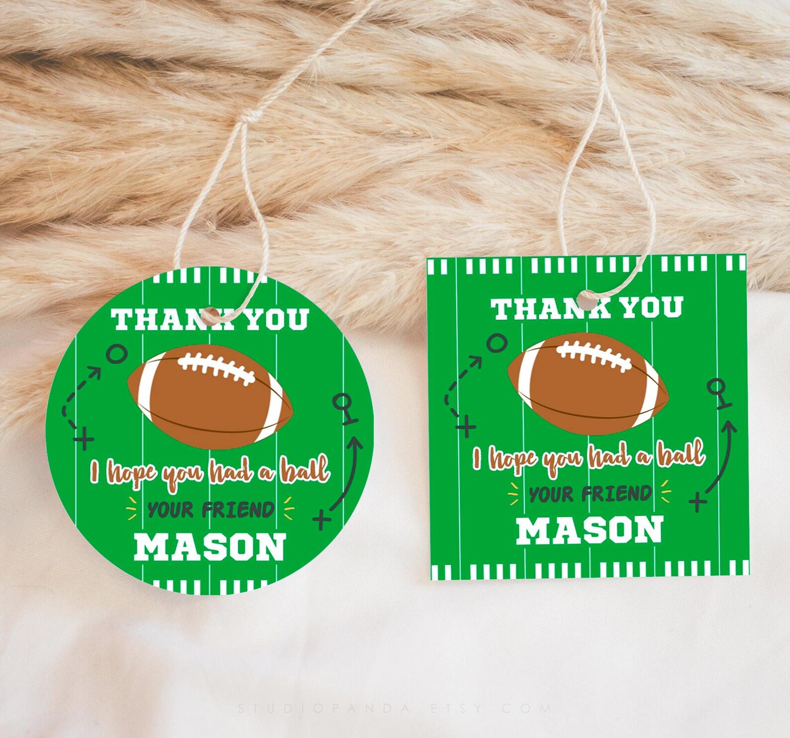 Football Gable Box Label With Photo, Personalized, Football Label ...