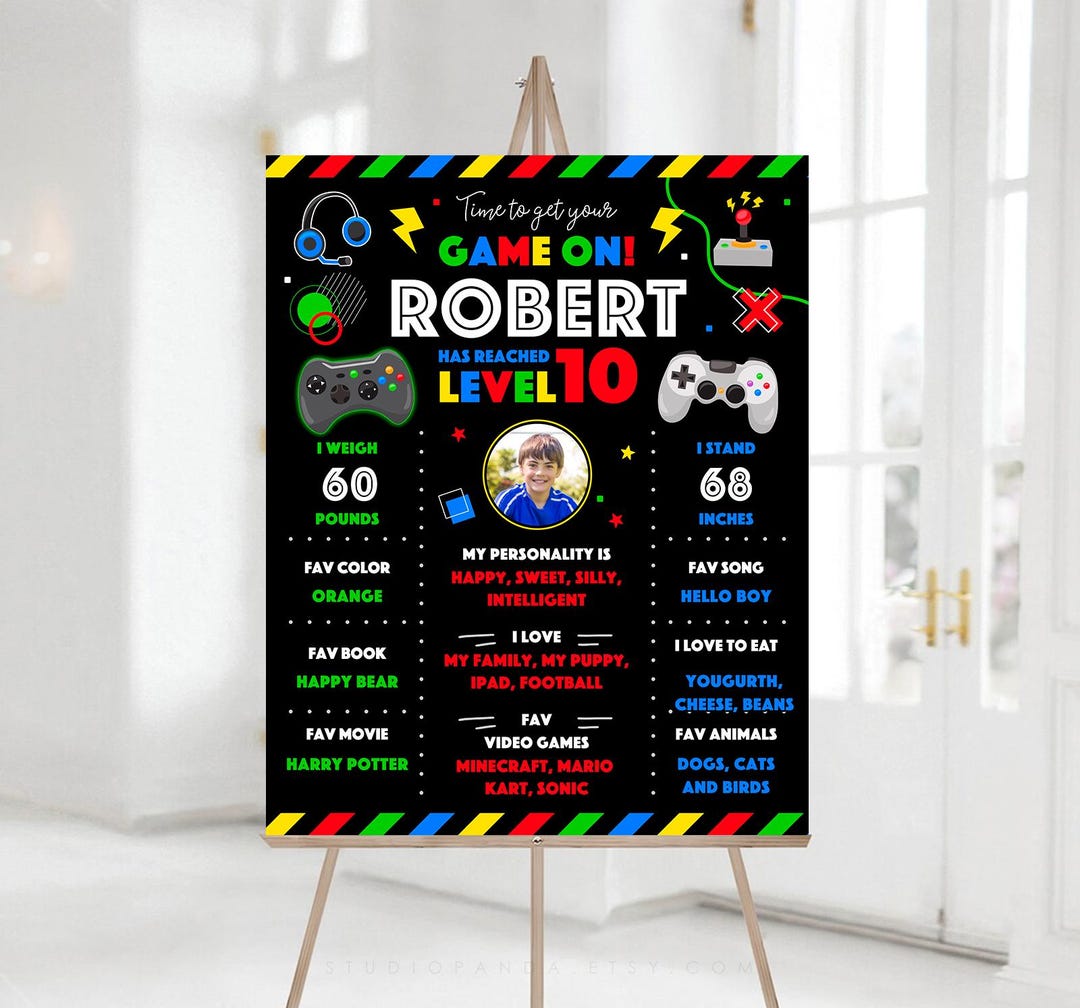 Video Game Milestone, Personalized, Video Game Board, Video Game ...
