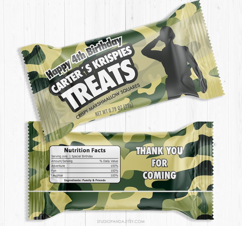 Camouflage Candy Wrappers Personalized Camo Bundle Army - Etsy