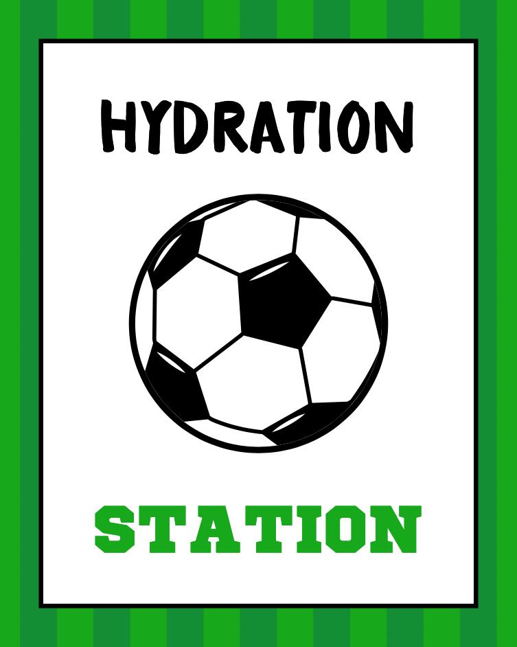 Soccer Hydration Sign, Instant Download, Soccer Decoration, Soccer ...
