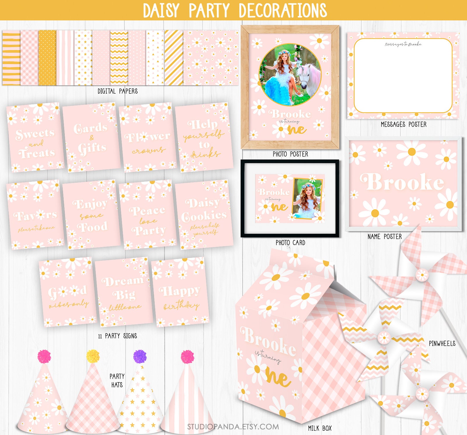 Daisy Flower Party Decorations Personalized Daisy Bundle - Etsy