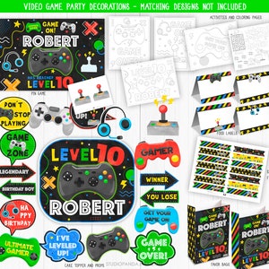 Video Game Pin the Game Personalized Video Game Party - Etsy