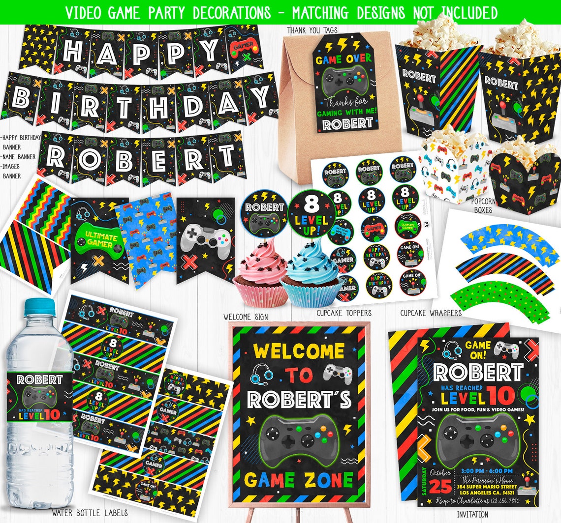 Video Game Activity and Coloring Pages Personalized Video - Etsy