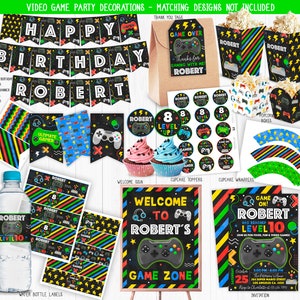 Video Game Activity and Coloring Pages, Personalized, Video Game Party ...