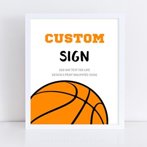 Basketball Custom Sign, Instant Download, Basketball Sign, Basketball ...