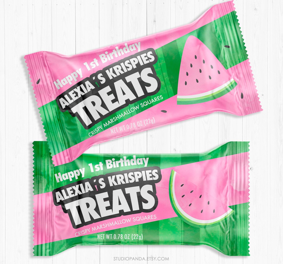 Watermelon Candy Wrappers Personalized Watermelon Chip Bag - Etsy