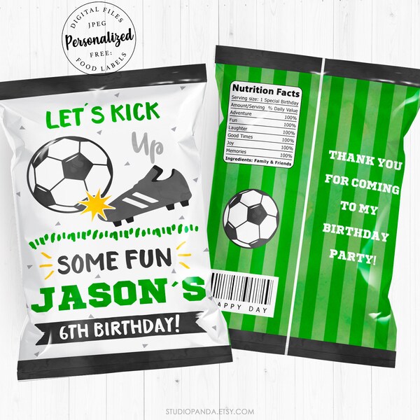 Kids Soccer Chip Bag - Etsy