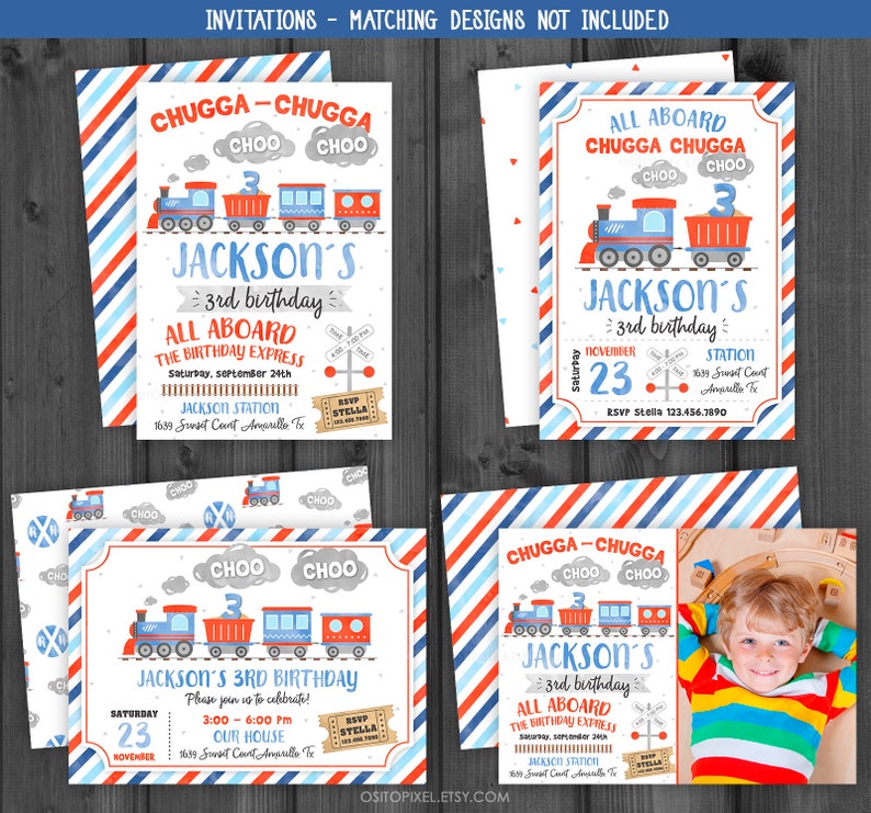 Train Invitation 1 Personalized Train Birthday Invitation - Etsy