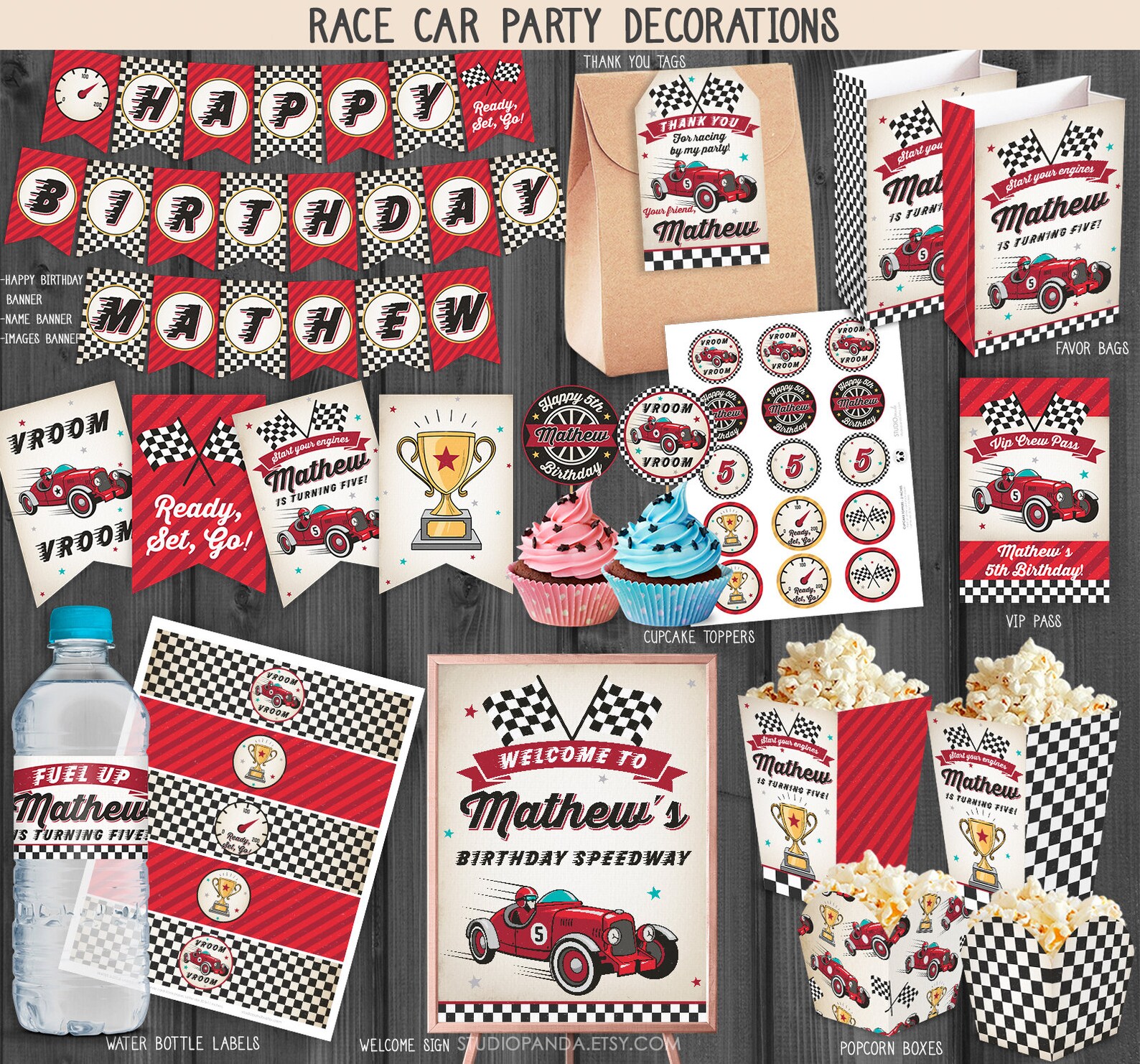 Race Car Party Decorations Personalized Car Decoration Car - Etsy