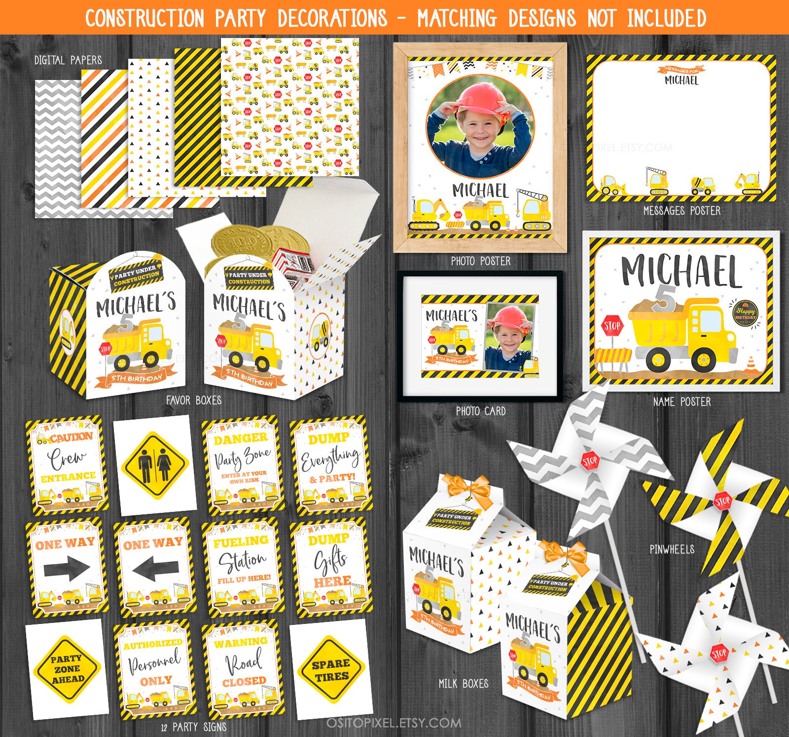 Construction Candy Bar Wrappers Personalized Kiss Hershey - Etsy