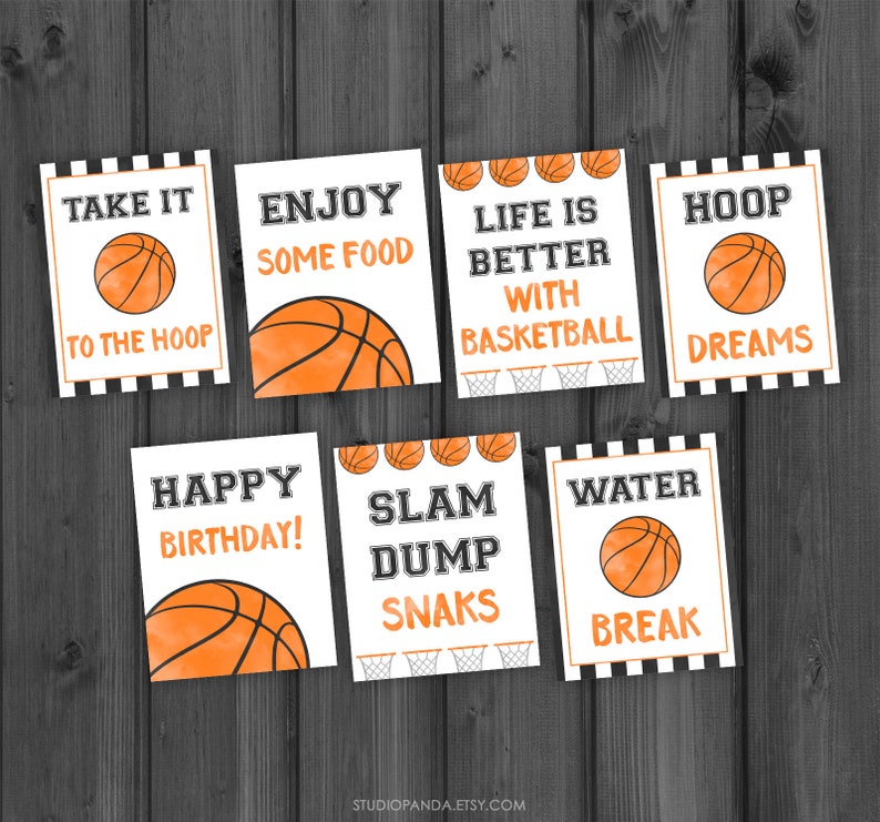Basketball Party Signs Instant Download Sports Signs - Etsy