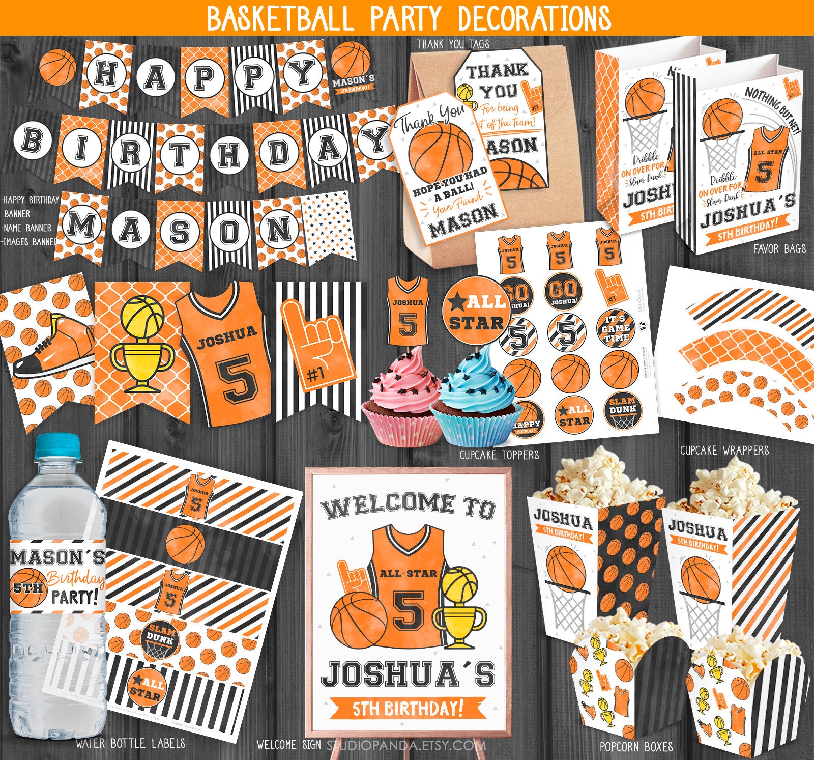 Basketball Party Decorations Personalized Sport Decoration - Etsy