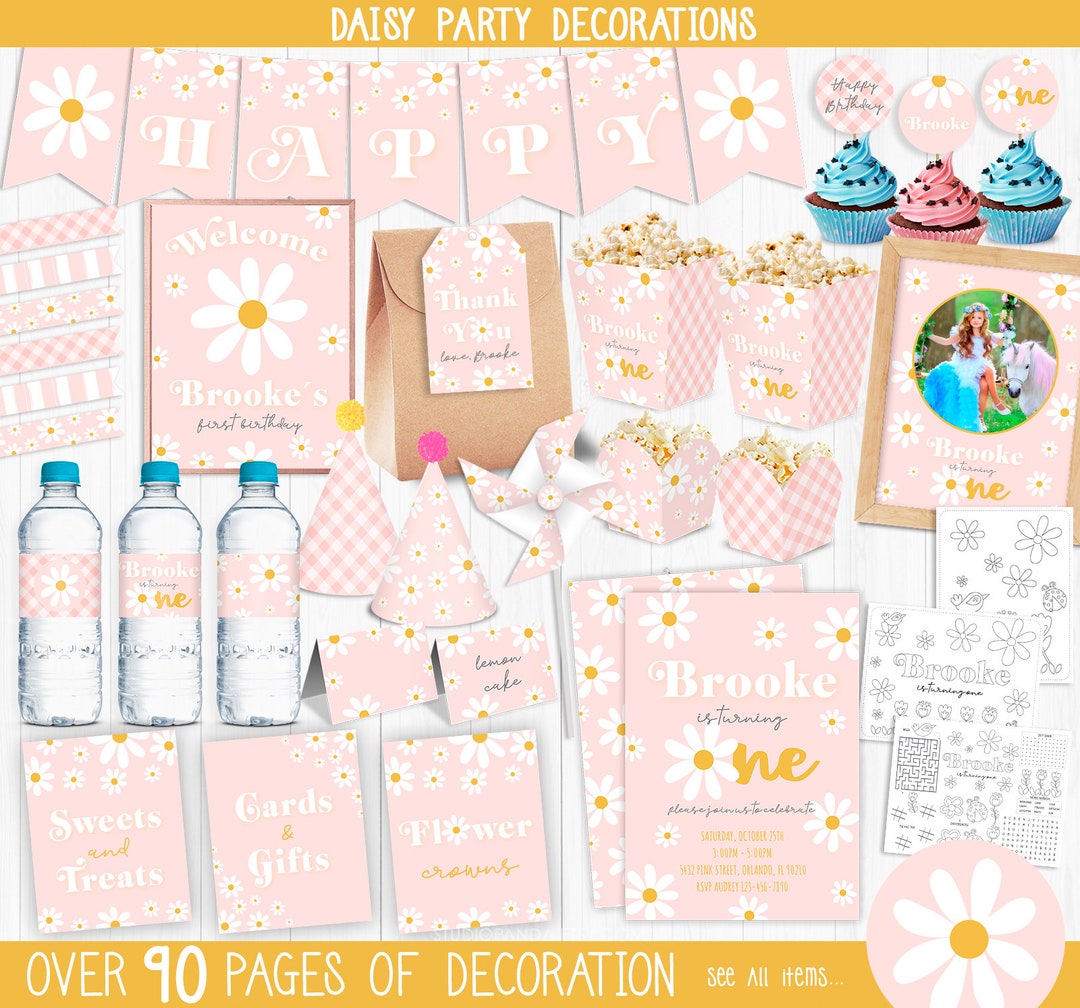 Daisy Flower Party Decorations, Personalized, Daisy Bundle, Daisy ...