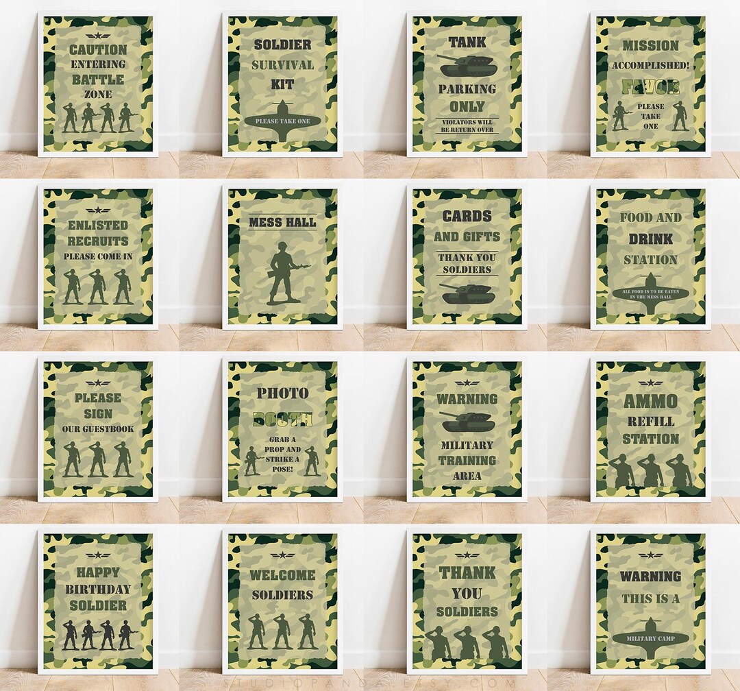 Soldier Signs, Instant Download, Soldier Wall Art, Soldier Poster ...