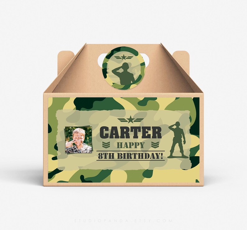 Soldier Gable Box Label With Photo, Personalized, Soldier Label ...