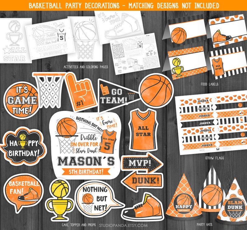 Basketball Party Signs Instant Download Sports Signs | Etsy