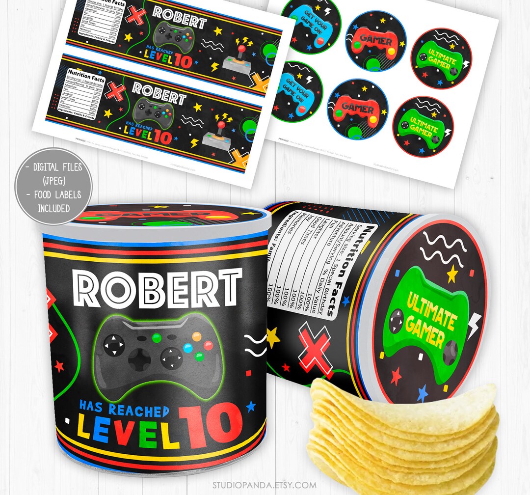 Video Game Mini Chips, Personalized, Video Game Party Bundle, Gamer ...