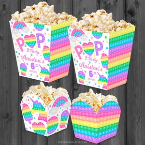 Pop It Popcorn Box Personalized Pop It Decoration Fidget - Etsy