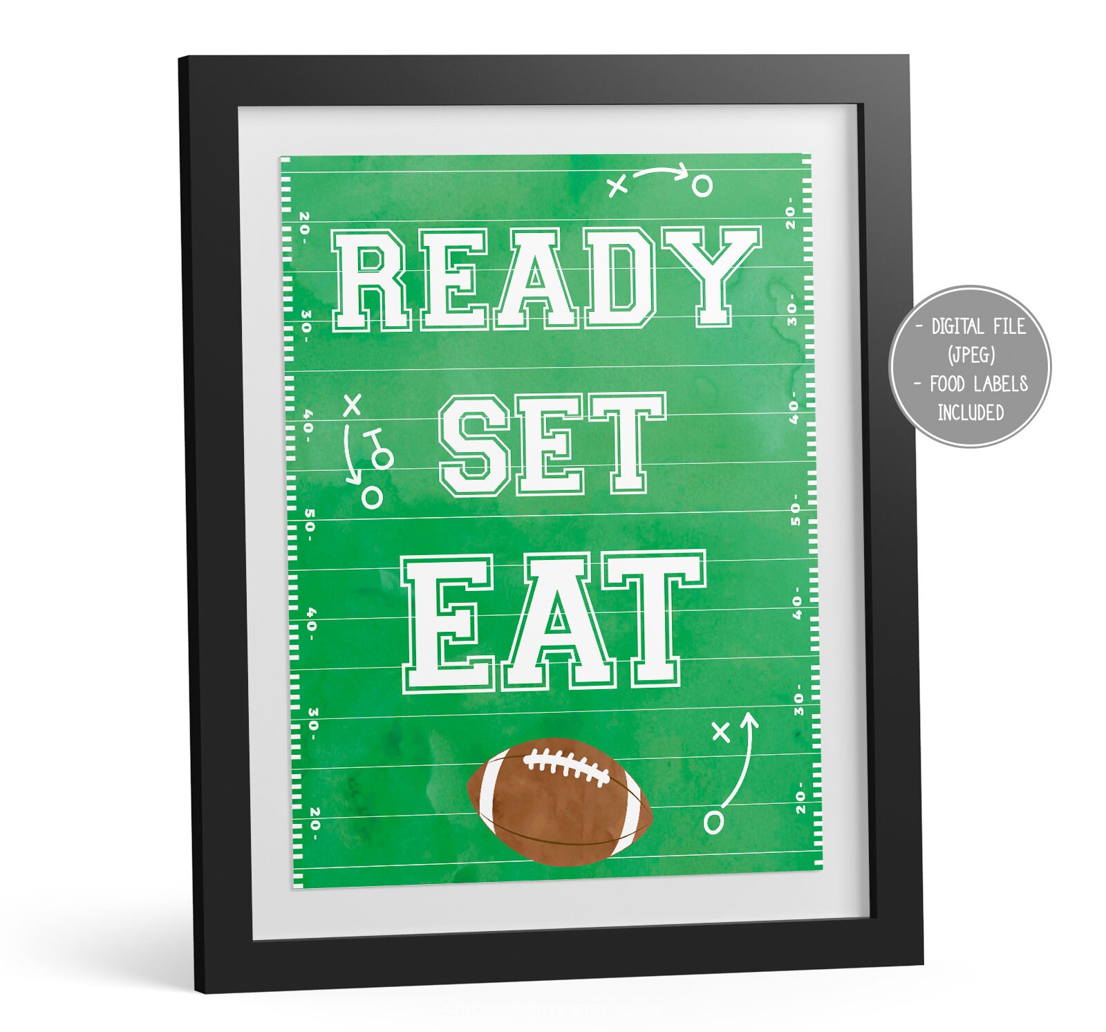 Football Ready Set Eat Sign Instant Download Football Party | Etsy