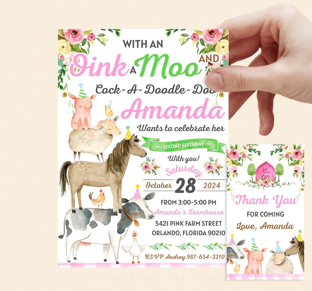 Farm Girl Invitation 3, Instant Download, Farm Decoration, Farm ...