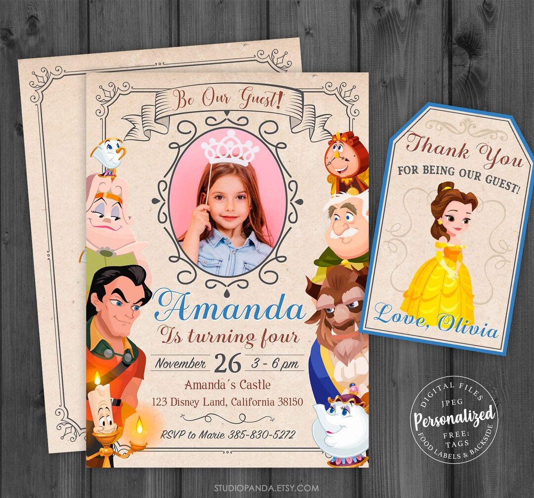 Beauty and the Beast Invitation 5, Personalized, Beauty Bundle, Beauty ...