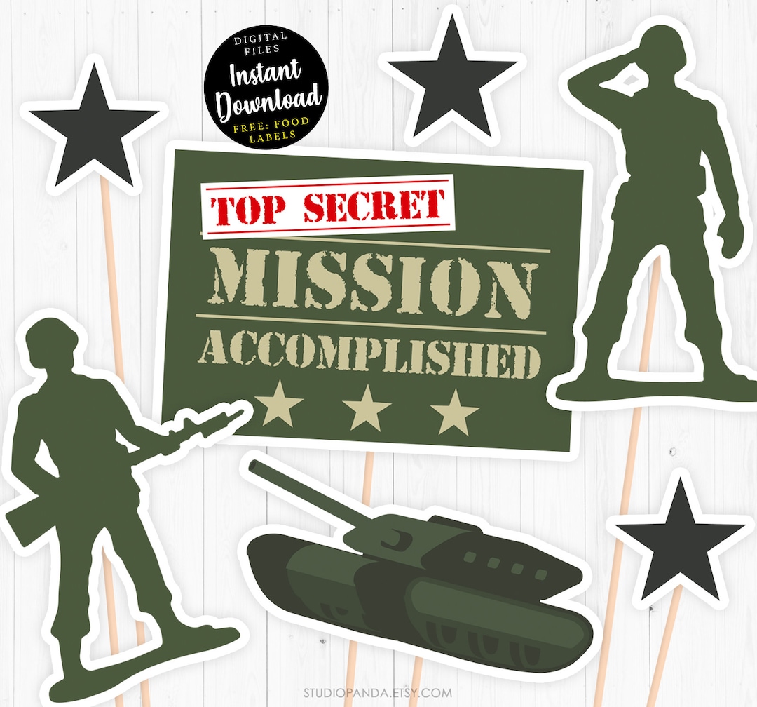 Camouflage Centerpieces, Instant Download, Camo Cake Topper, Army ...