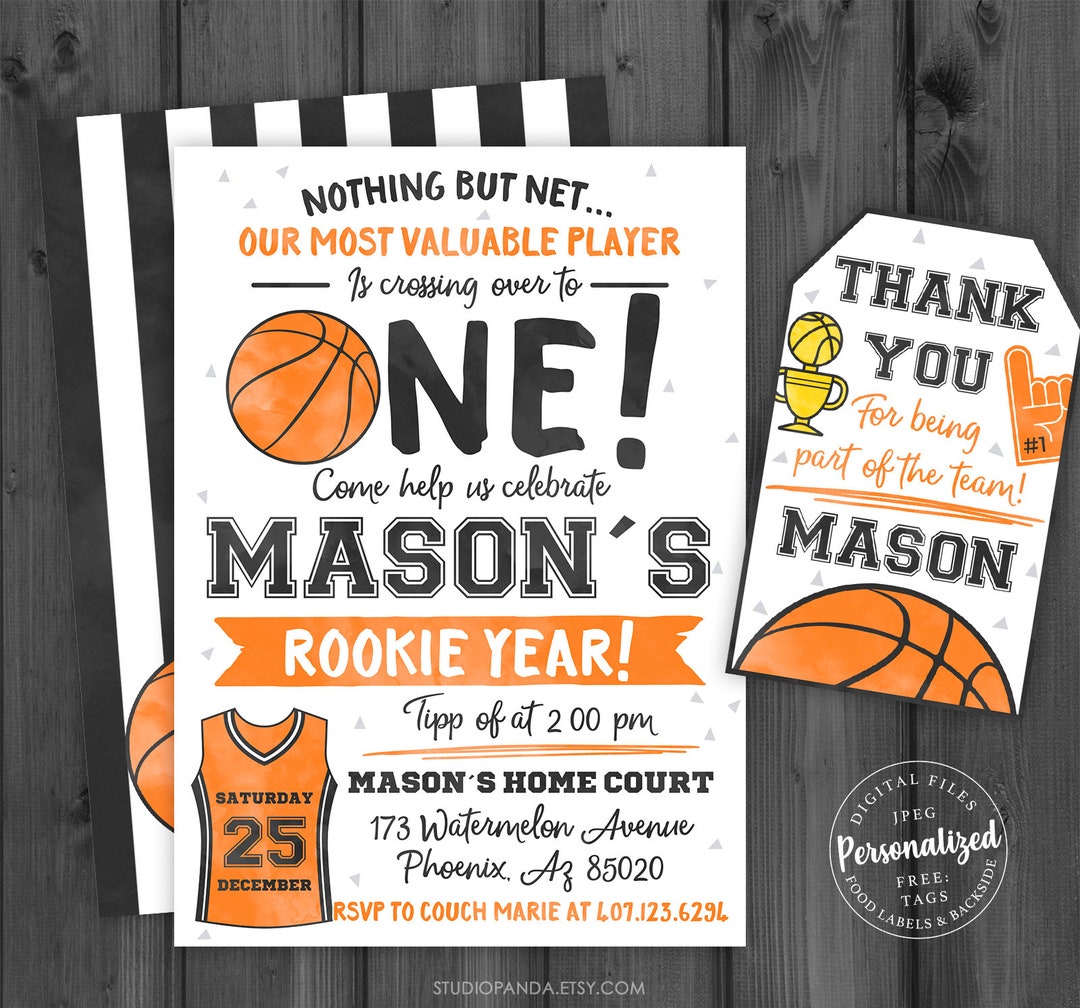 Basketball Invitation 3, Personalized, Sport Invitation, Basketball ...