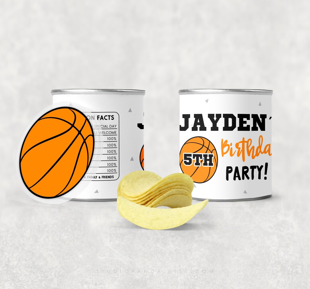 Basketball Mini Chips, Personalized, Basketball Chip Tube, Basketball ...
