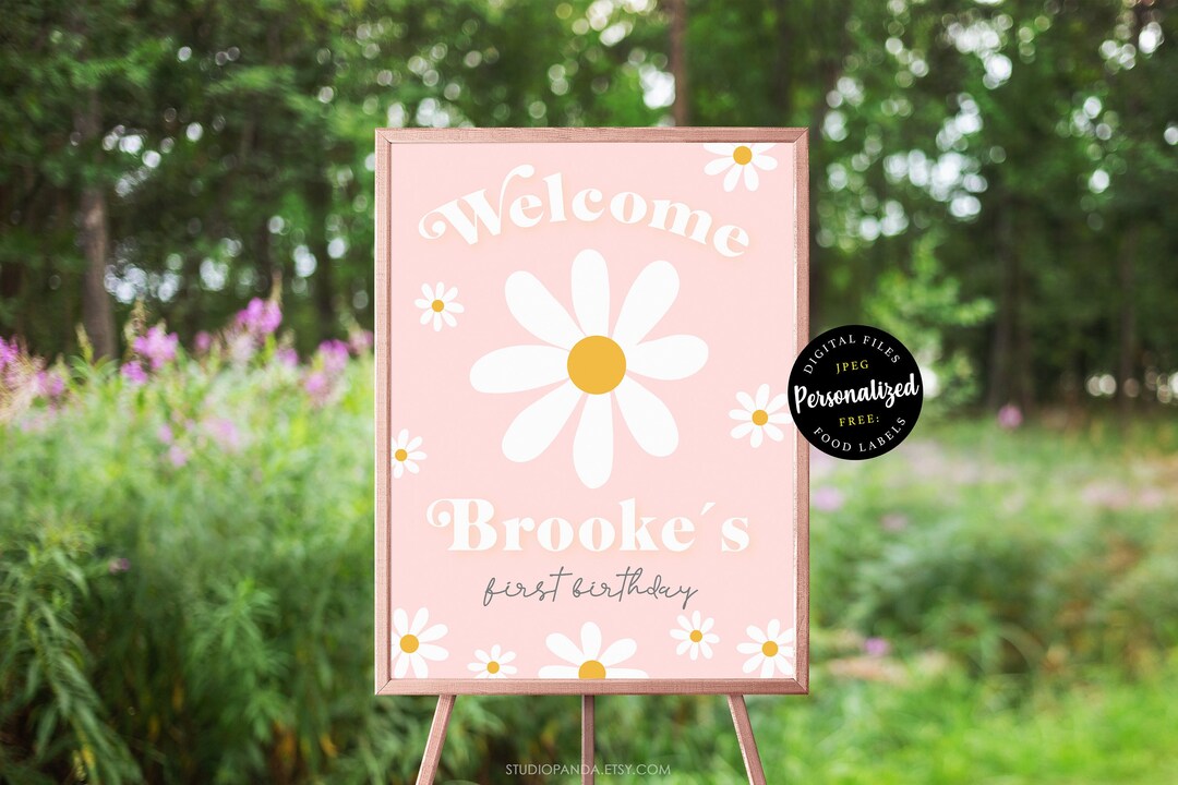 Daisy Flower Welcome Sign, Personalized, Daisy Decoration, Daisy ...