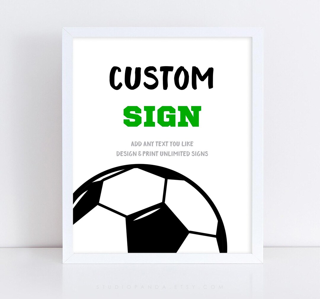 Soccer Custom Sign, Instant Download, Soccer Sign, Soccer Banner ...