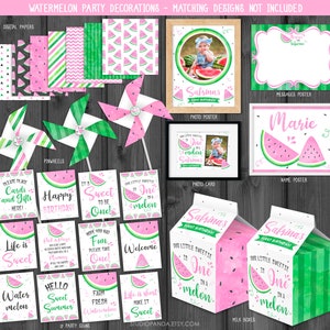 Watermelon Party Signs Instant Download Watermelon Wall Art - Etsy