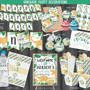 Dinosaur Party Decorations, Personalized, Dinosaur Package, Dinosaur ...