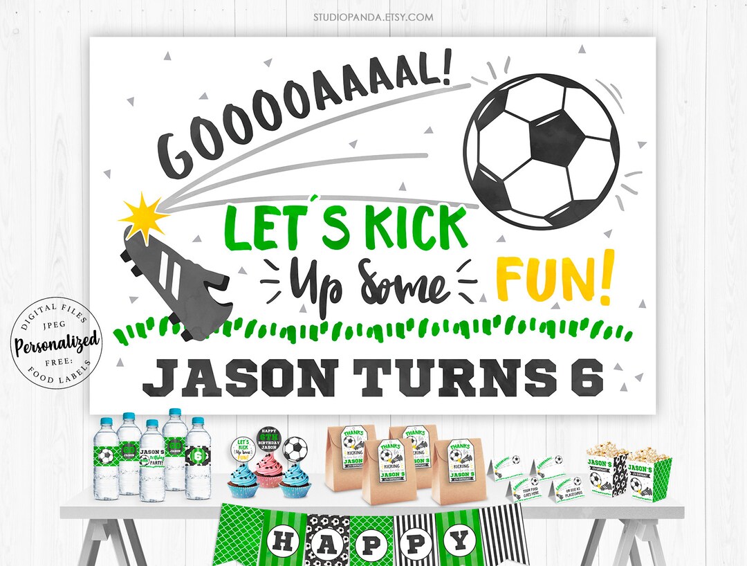 Soccer Backdrop, Personalized, Soccer Decoration, Soccer Deco, Soccer ...