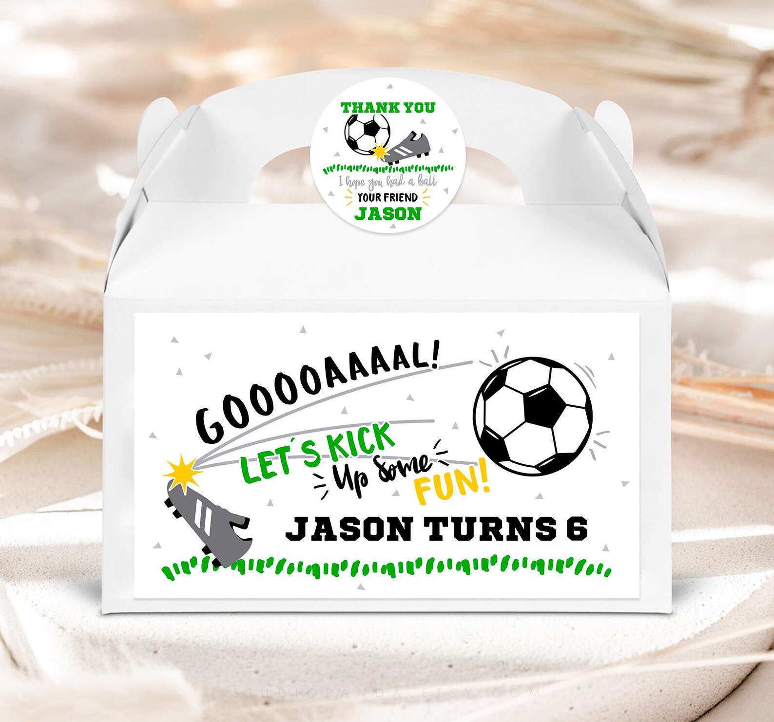 Soccer Gable Box Label, Personalized, Soccer Label, Soccer Favor ...