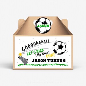 Soccer Gable Box Label, Personalized, Soccer Label, Soccer Favor ...