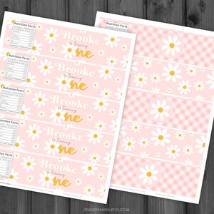 Daisy Flower Water Bottle Labels, Personalized, Daisy Decoration, Daisy ...