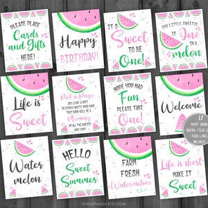 Watermelon Party Signs, Instant Download, Watermelon Wall Art ...