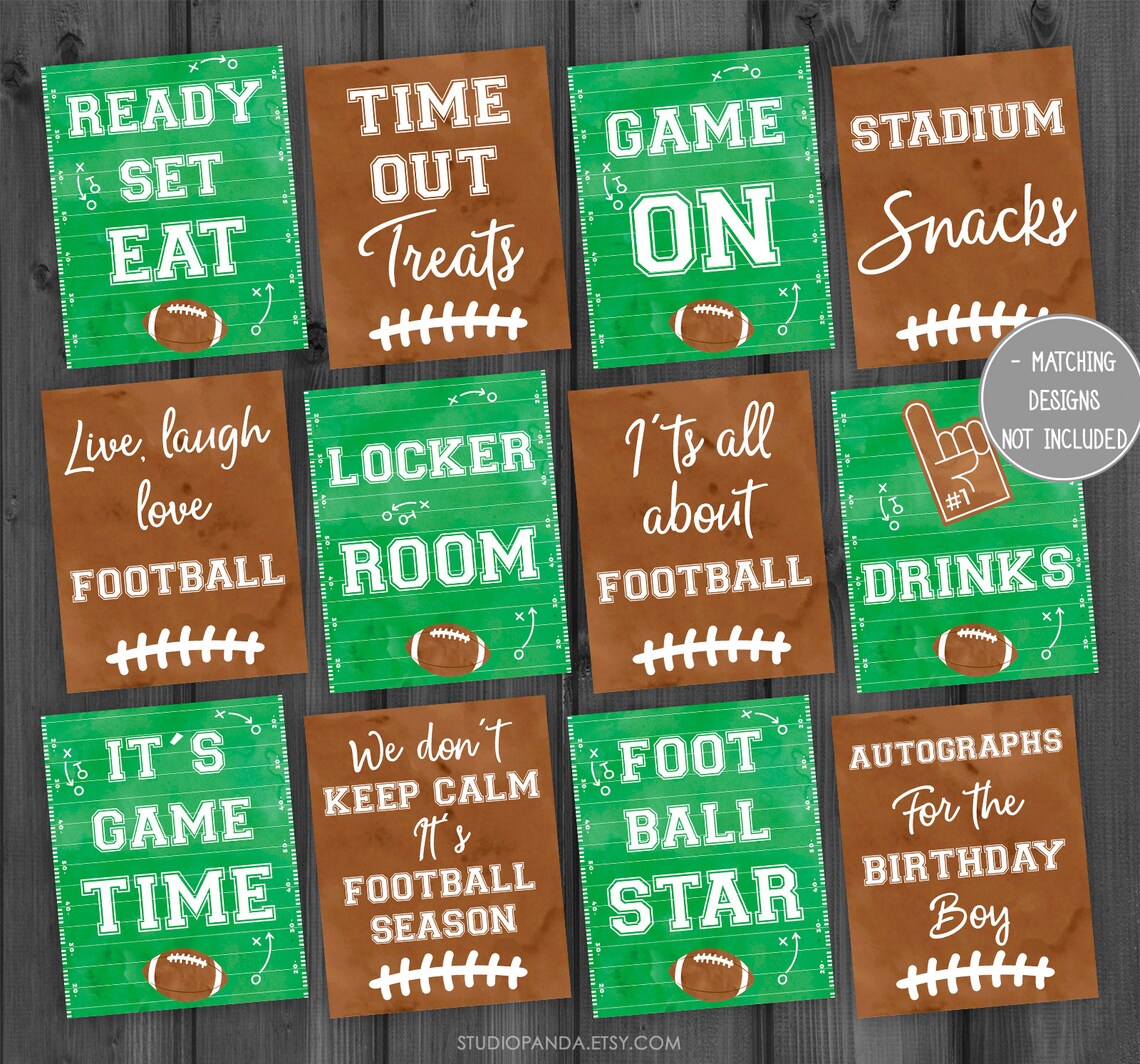 Football Ready Set Eat Sign Instant Download Football Party | Etsy