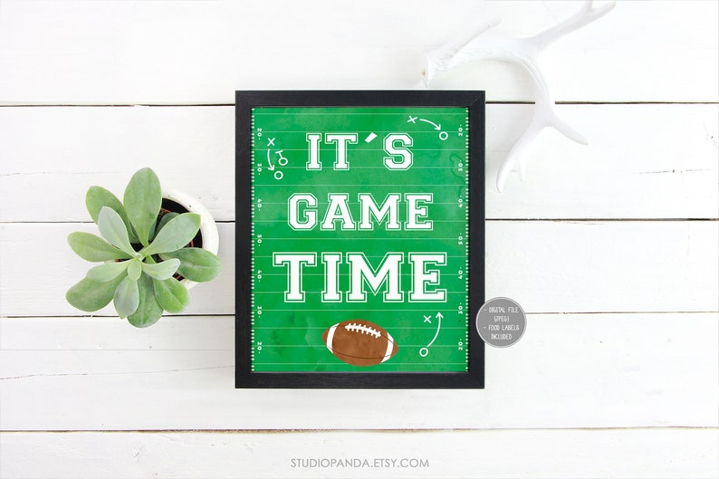 Football Its Game Time Sign Instant Download Football Party - Etsy México