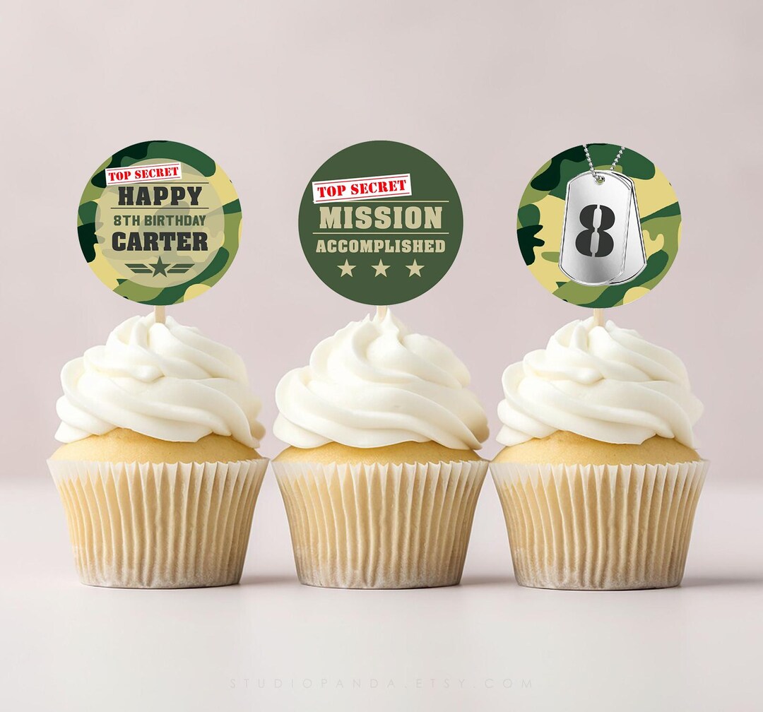 Soldier Cupcake Toppers, Instant Download, Soldier Toppers, Soldier ...