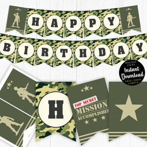 Camouflage Banner, Instant Download, Camo Backdrop, Army Decoration ...