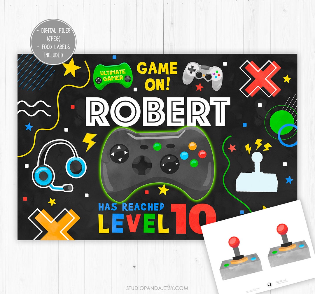 Video Game Pin the Game Personalized Video Game Party - Etsy