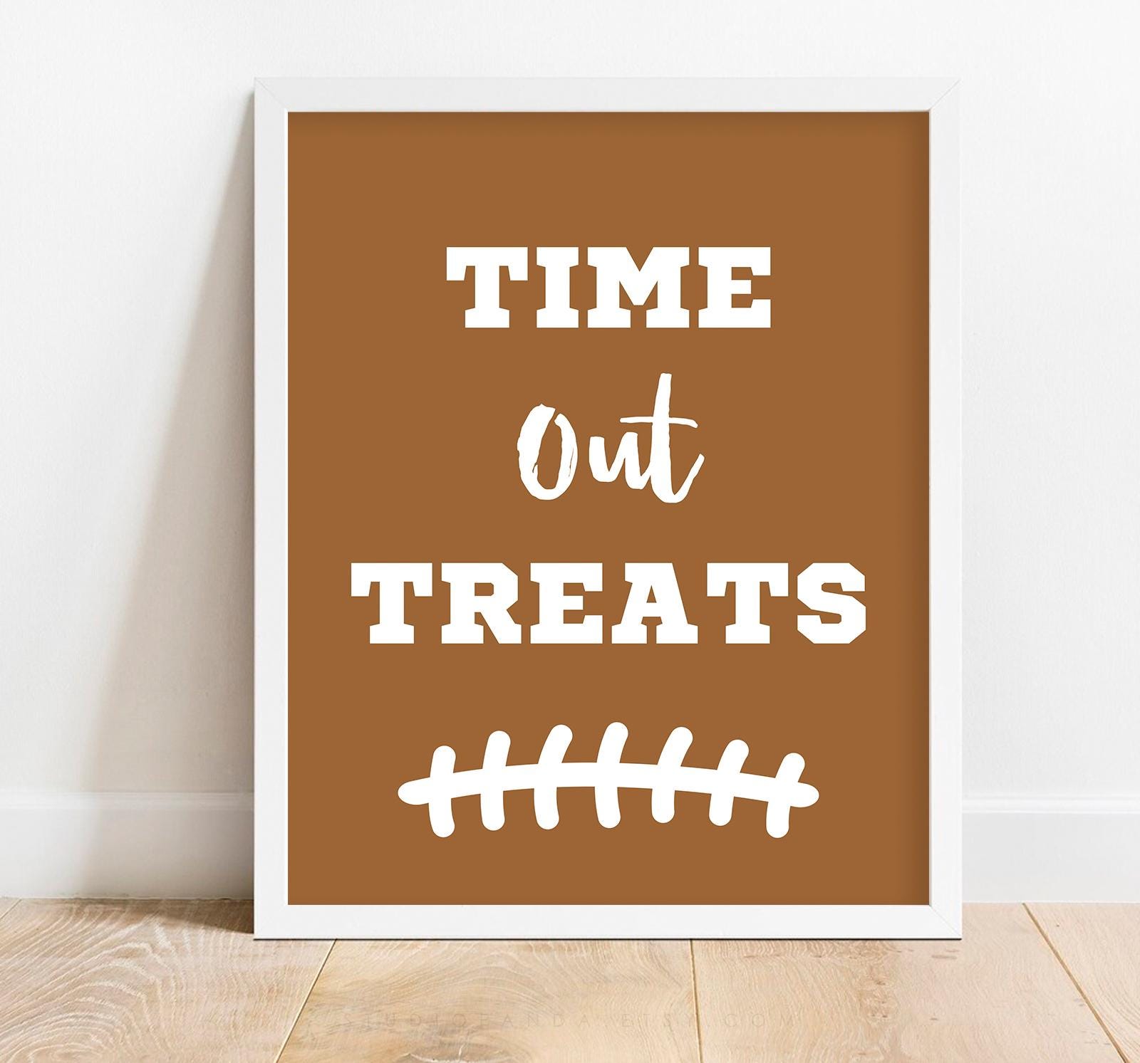 Football Time Out Treats Sign, Instant Download, Football Party ...