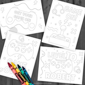 Video Game Activity and Coloring Pages, Personalized, Video Game Party ...