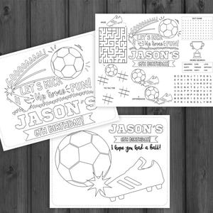 Soccer Activity and Coloring Pages, Personalized, Soccer Coloring Pages ...