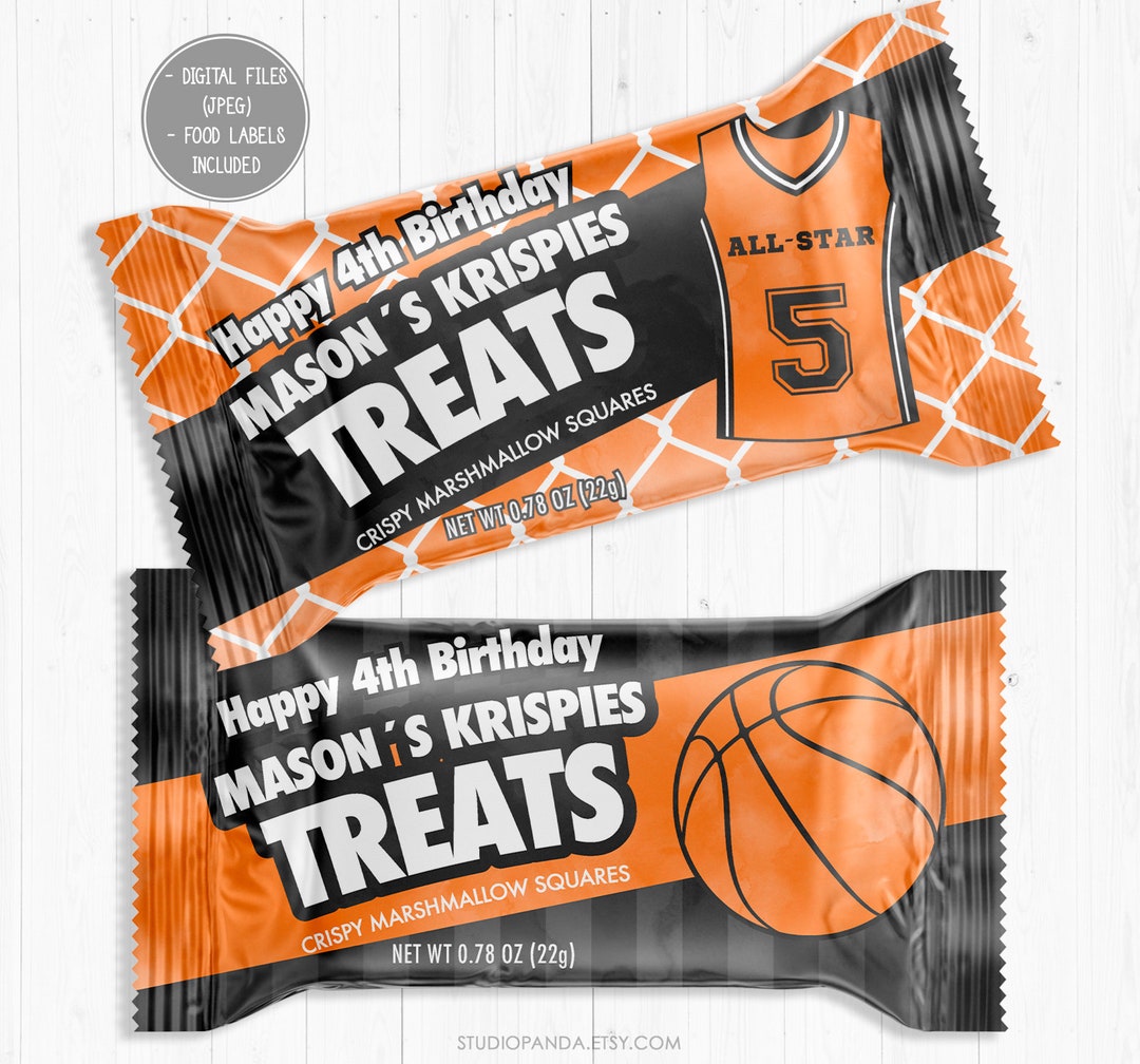 Basketball Rice Krispie Treat, Personalized, Sport Treat, Basketball ...