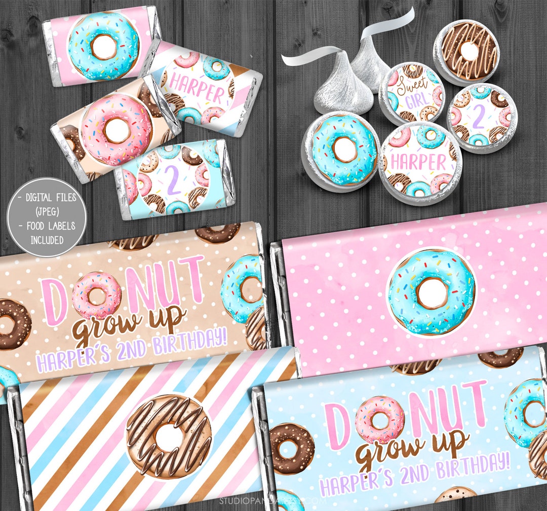 Donut Candy Bar Wrappers, Personalized, Donut Wrappers, Chocolate ...