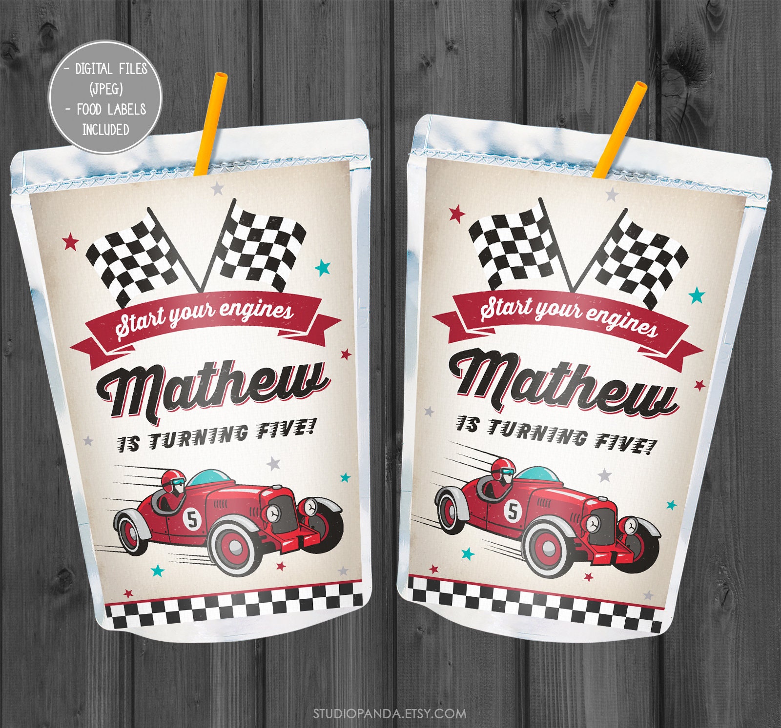 Race Car Capri Sun Personalized Car Wrappers Car Juice | Etsy