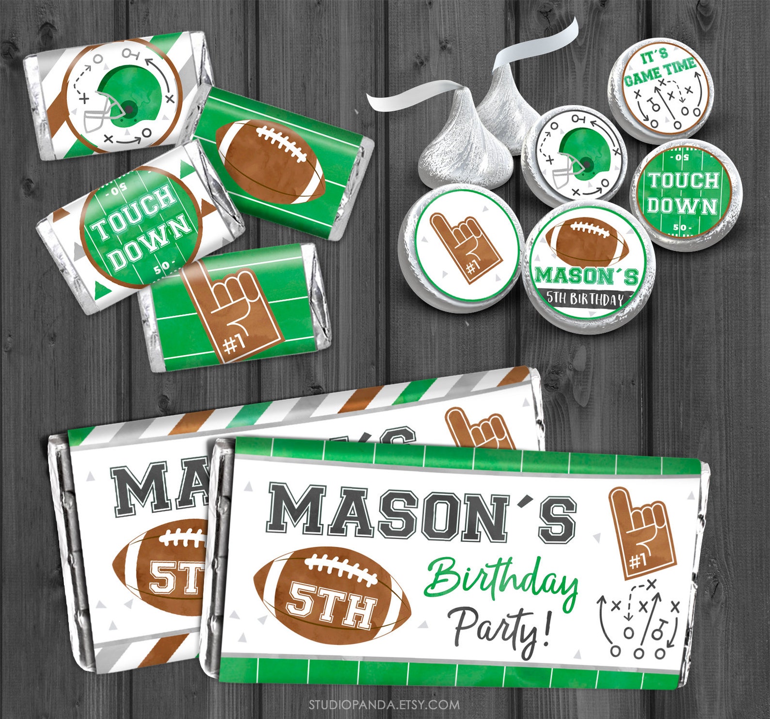 Football Candy Package Personalized Football Party Bundle - Etsy