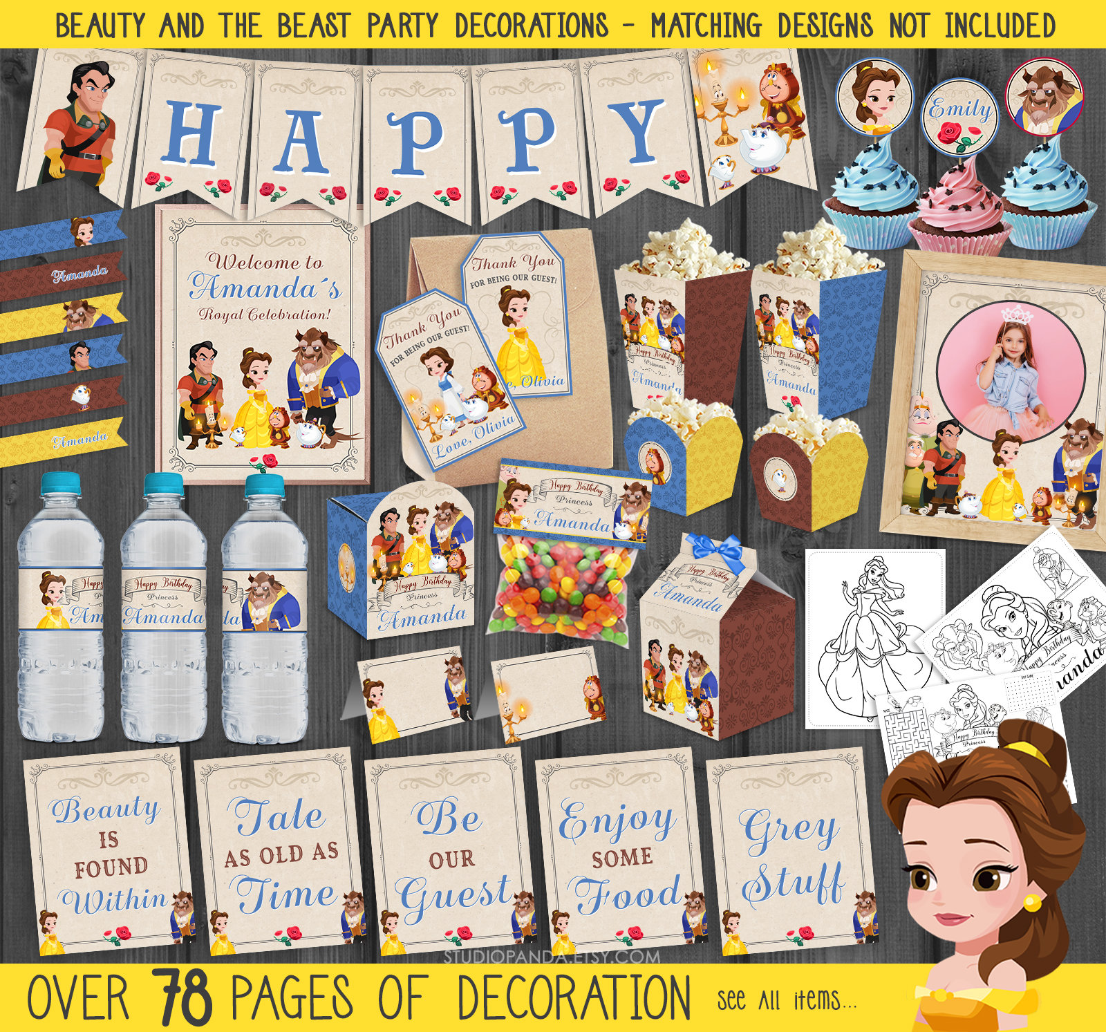 Beauty and the Beast Invitation 5, Personalized, Beauty Bundle, Beauty ...